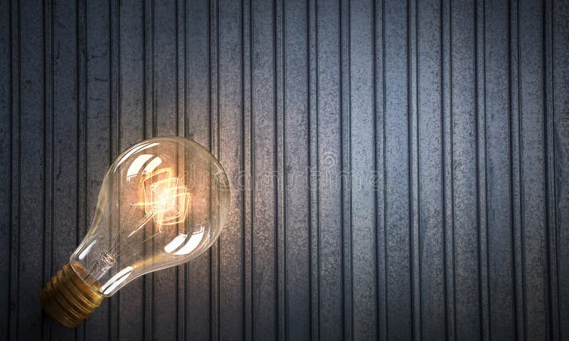 Electric Bulb On Texture . Mixed Media Stock Image - Image of save ...