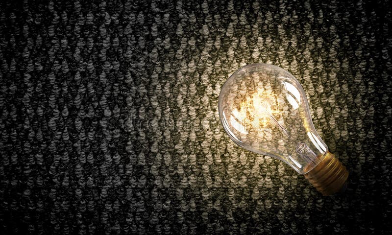Electric Bulb on Texture . Mixed Media Stock Image - Image of solve ...