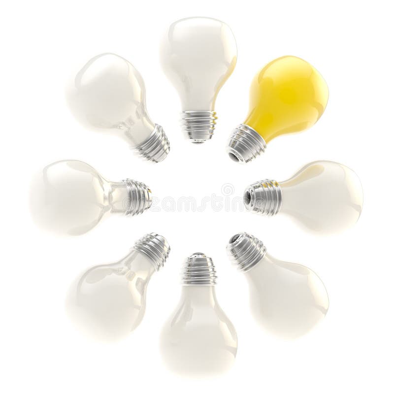 Electric Bulbs Arranged in a Circle Stock Illustration - Illustration ...