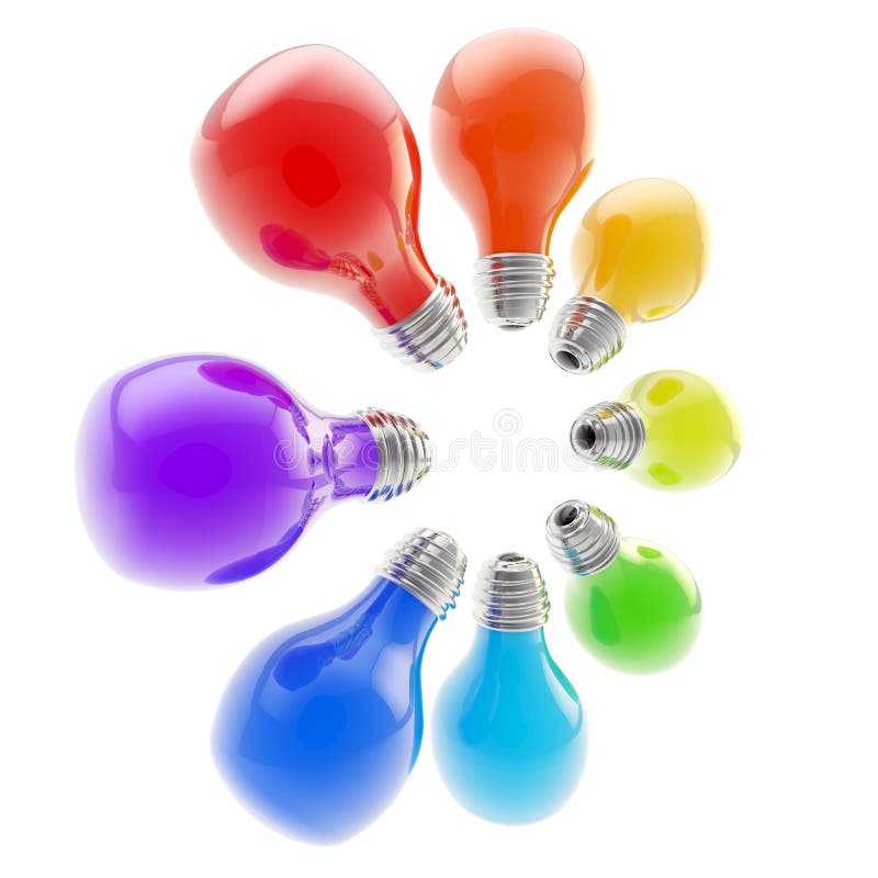 Electric Bulbs Arranged in a Circle Stock Illustration - Illustration ...