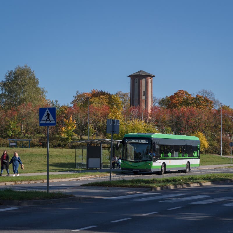 Electric bus editorial photography. Image of natural - 346385662