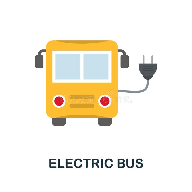 Electric Bus Icon. Simple Element from Electric Vehicle Collection ...
