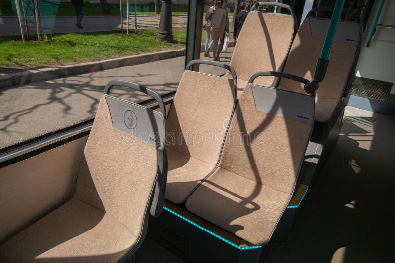 An electric bus interior editorial photo. Image of seats - 247855621