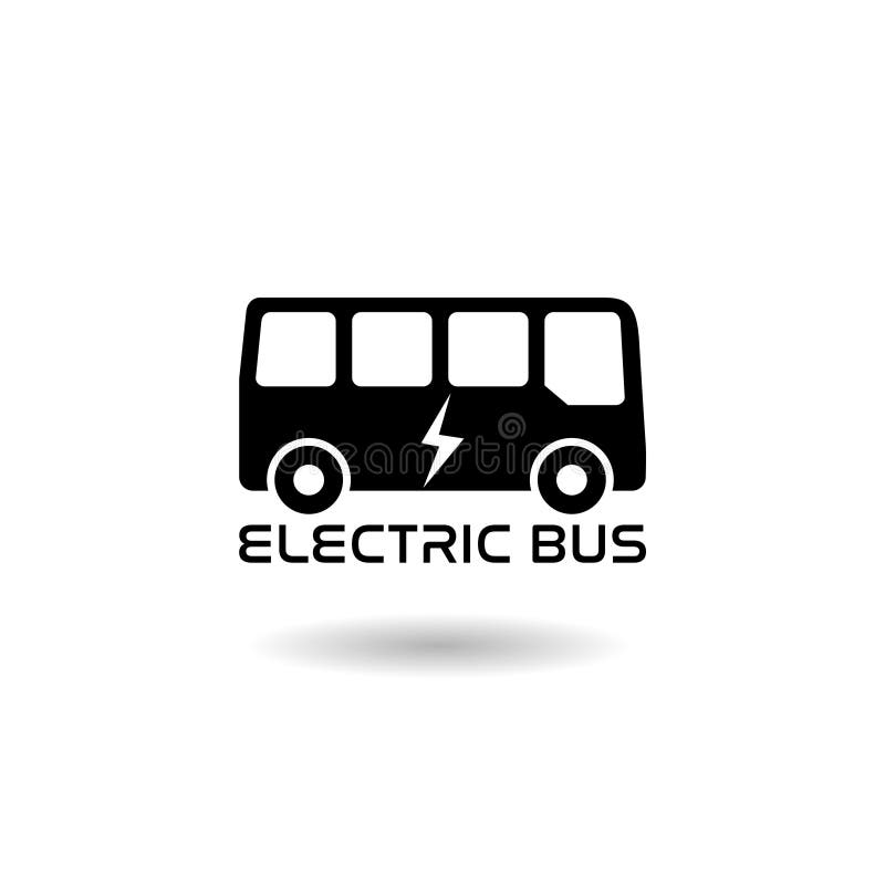 Electric Bus Logo with Shadow Stock Vector - Illustration of vector ...