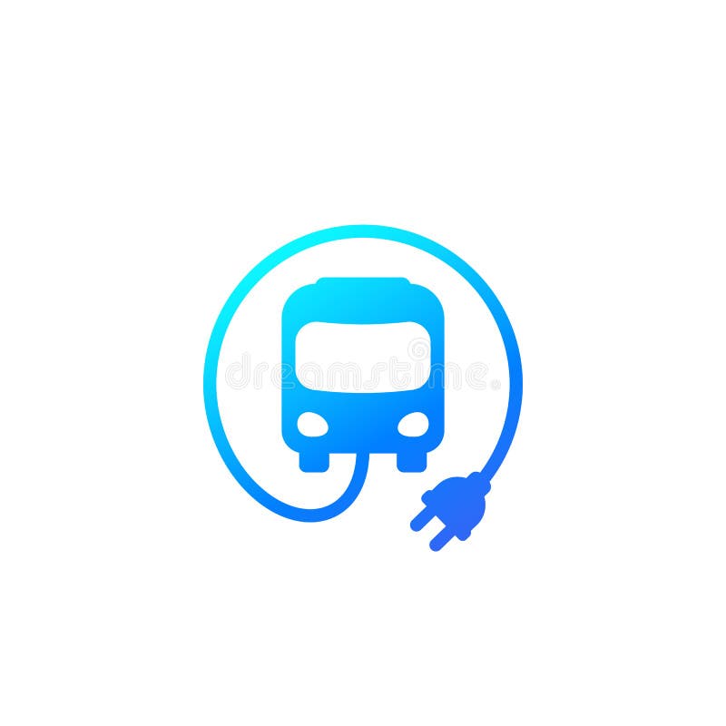 Electric Bus with Plug Icon, Vector Stock Vector - Illustration of ...