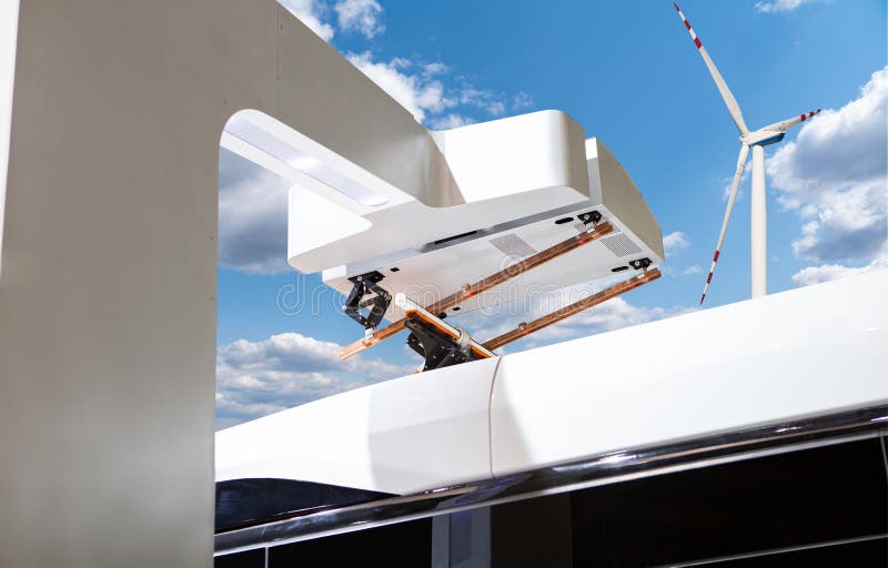 Electric bus at a stop stock photo. Image of technology - 202727570