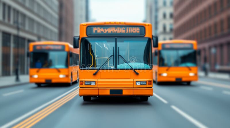 Electric Buses on City Streets Showcasing Sustainable Urban ...