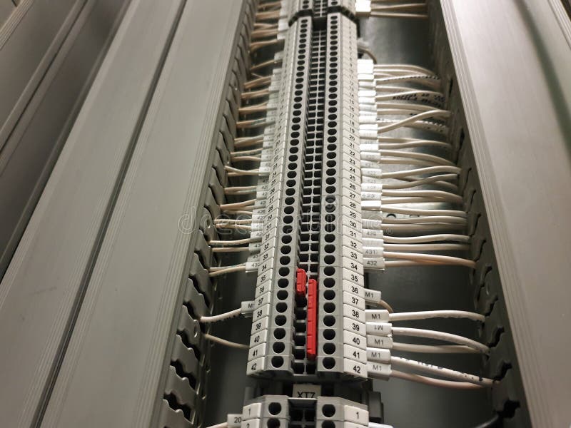 Electric Cabinet Control Panel Assembly. Terminal Connection of Control ...