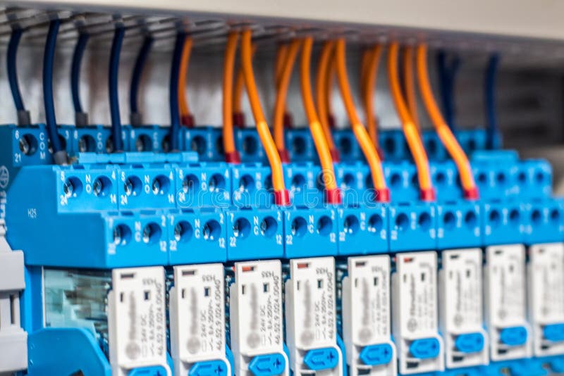 Electric Cabinet with Wires Connections Stock Photo - Image of ...