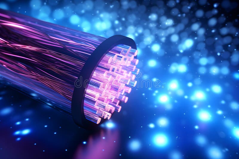 Electric Cable Background with Sparks and Bare Wires. Fiber Optics ...