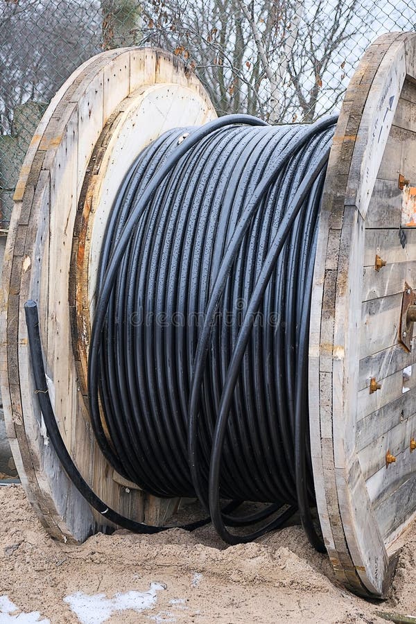 Electric cable on coil stock image. Image of industry - 110020309