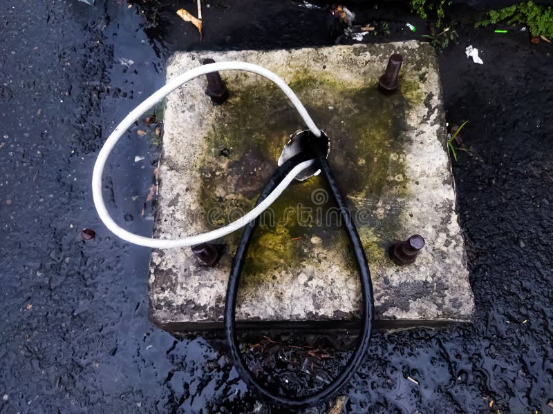 Electric Cable Installed Under Pavement, Light Installation Concept ...