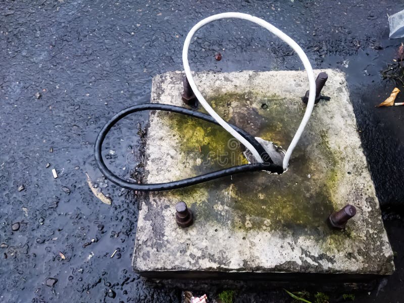 Electric Cable Installed Under Pavement, Light Installation Concept ...