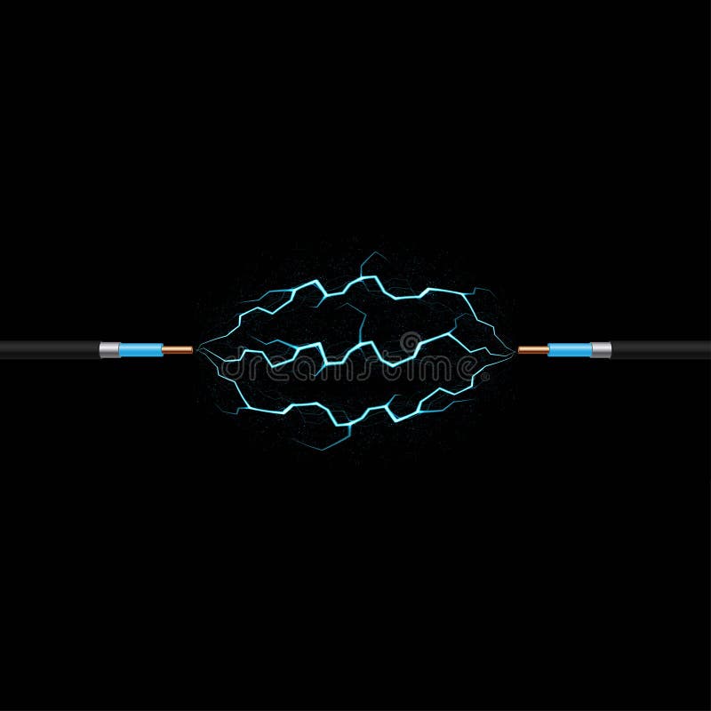 Electric Cable Lightnings Explosion Stock Vector - Illustration of ...