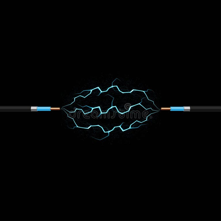 Electric Cable Lightnings Explosion Stock Vector - Illustration of ...
