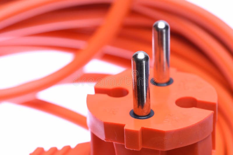 Electric cable with plug stock image. Image of line, electric - 79758897