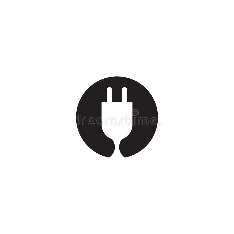 Electric Cable Plug in Logo Design Template Stock Vector - Illustration ...