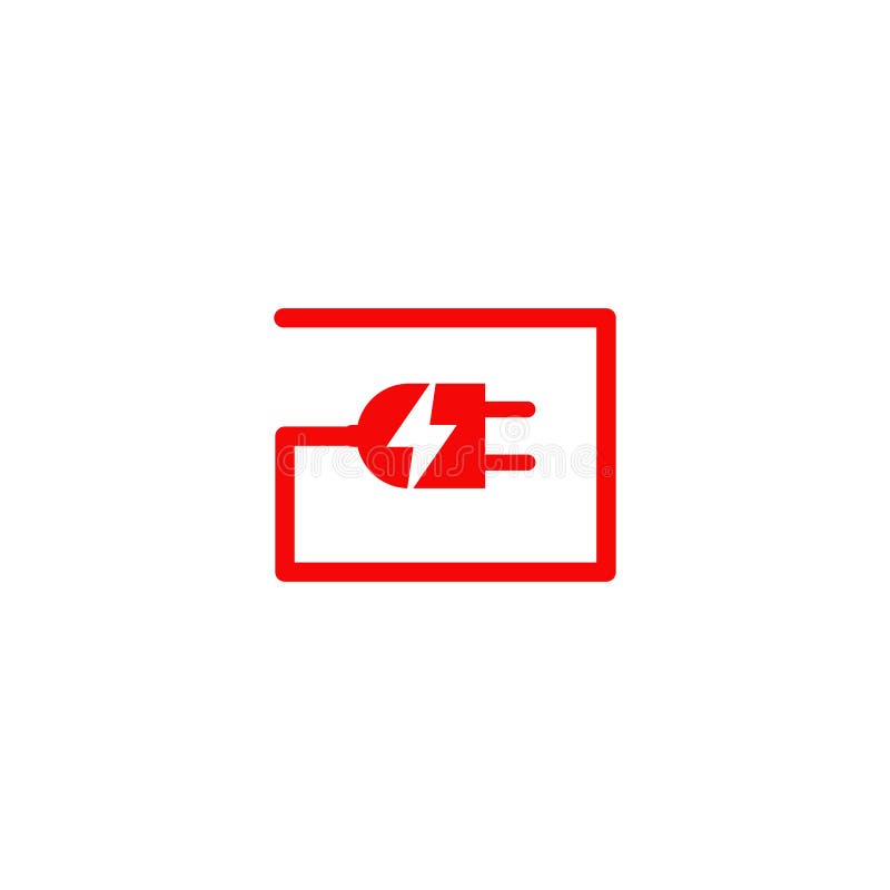 Electric Cable Plug in Logo Design Template Stock Vector - Illustration ...