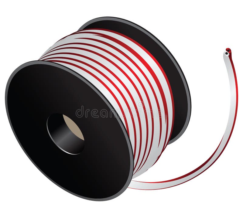 Electric cable reel stock vector. Illustration of macro - 41091964