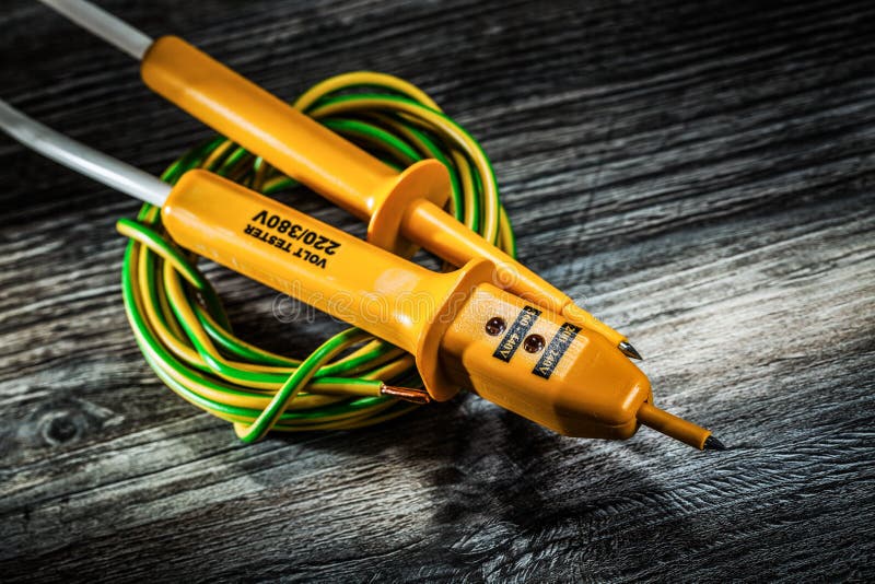 Electric Cable Tester on Wooden Board Stock Image - Image of ...