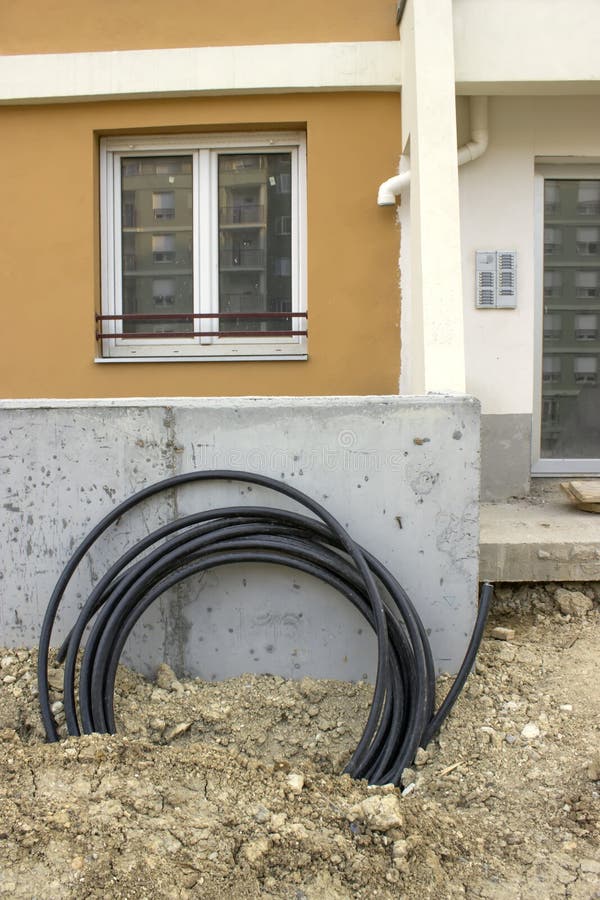 Electric cable in trench stock photo. Image of objectsequipment - 32189332