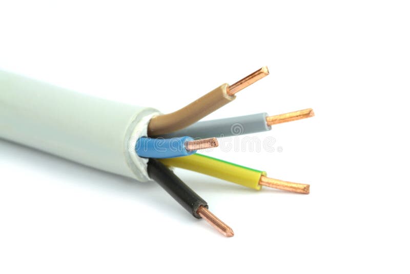 Electric Cable on a White Background. Stock Photo - Image of isolation ...