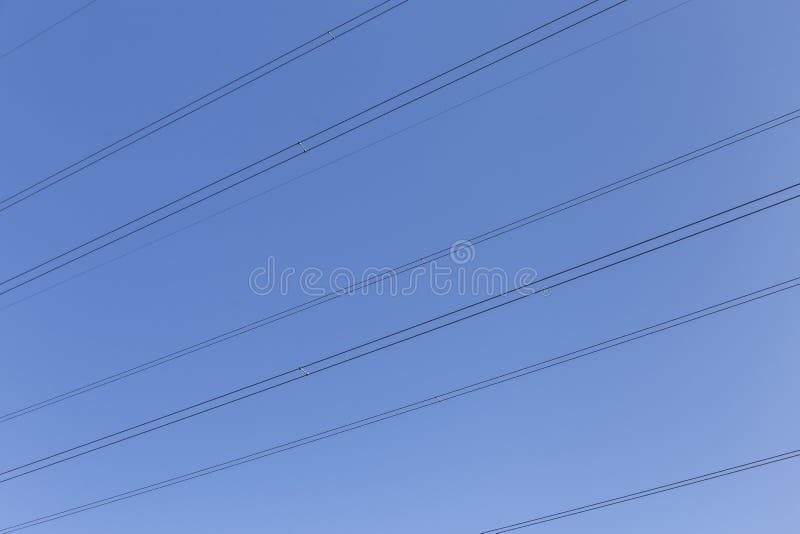 Electric Cables and Blue Sky Stock Image - Image of abstract ...