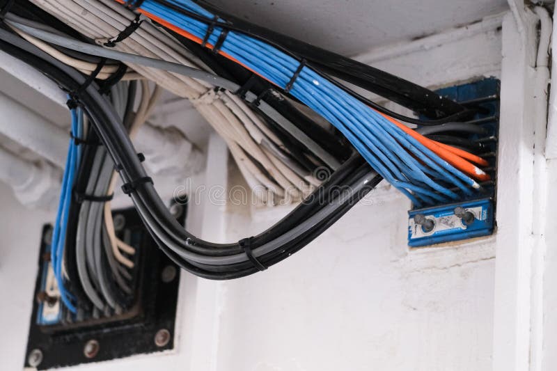 Electric Cables in Different Colors Stock Image - Image of bundled ...