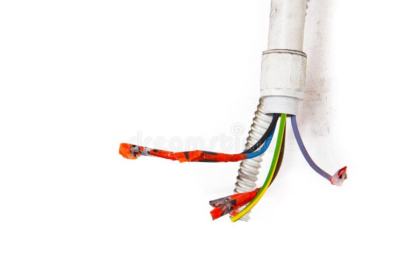 Electric Cables Disconnected and Protected by Electrical Tape Stock ...