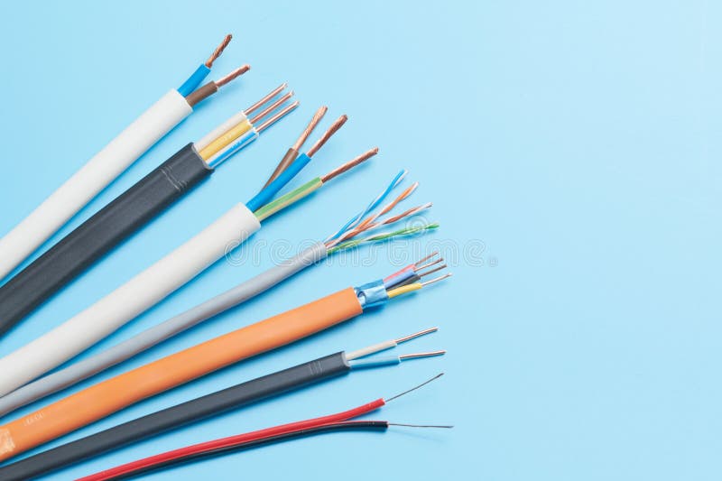 Electric Cables, Many Copper Wires with Colored Isolation Stock Image ...