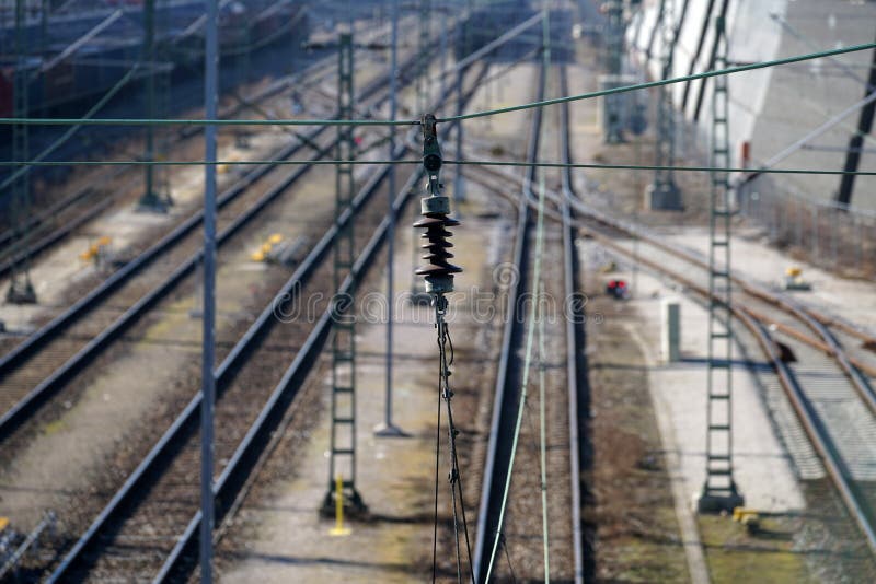 Electric Cables in Railway in Very Good Condition Stock Image - Image ...