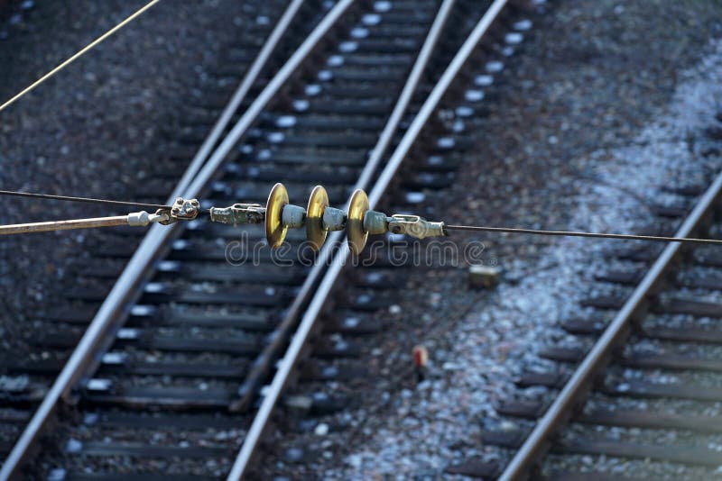 Electric Cables in Railway in Very Good Condition Stock Image - Image ...
