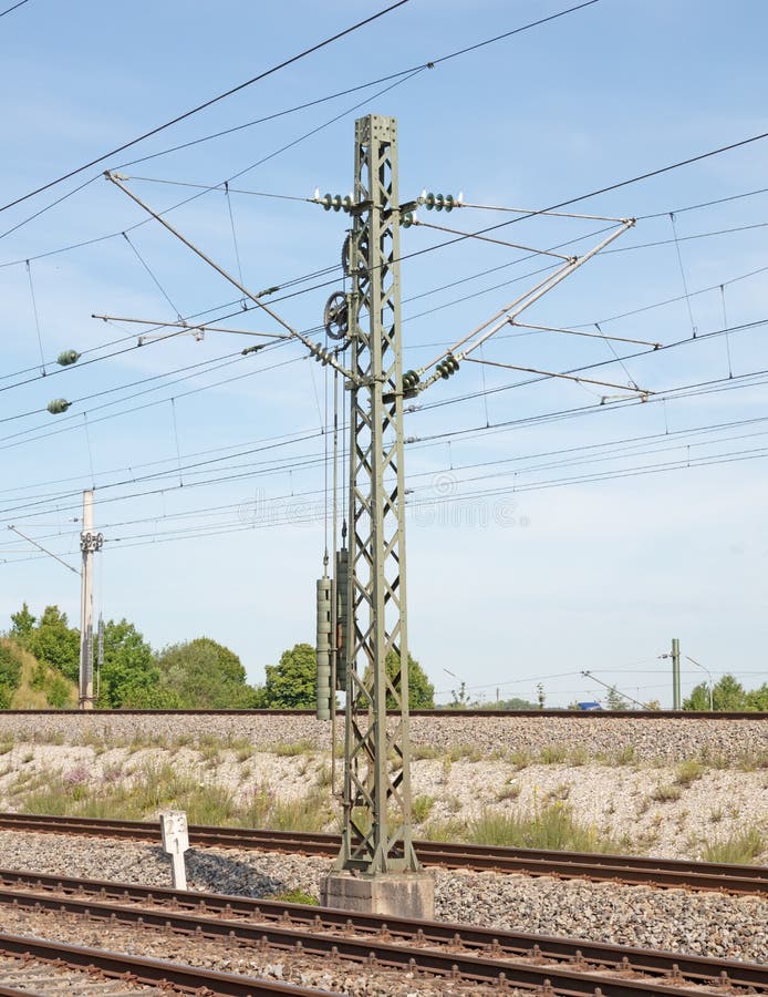 Electric Cables To Power a High-speed Train Stock Image - Image of ...