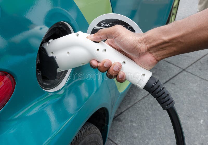 Electric Car Charging Station. Plug for Vehicle with Electric Motor ...