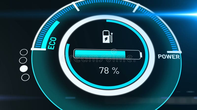 Electric Car Battery in Active Charging Visionary Dashboard Stock Video ...