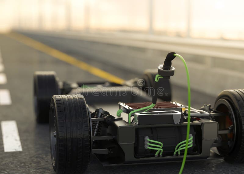 Electric Car Battery Frame 3d Render Stock Illustration - Illustration ...