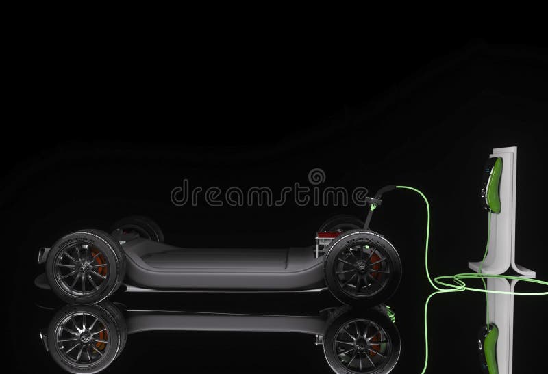 Electric Car Battery Frame 3d Render Stock Illustration - Illustration ...