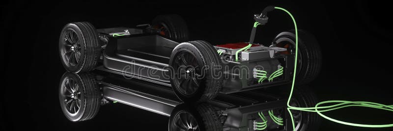Electric Car Battery Frame 3d Render Stock Illustration - Illustration ...