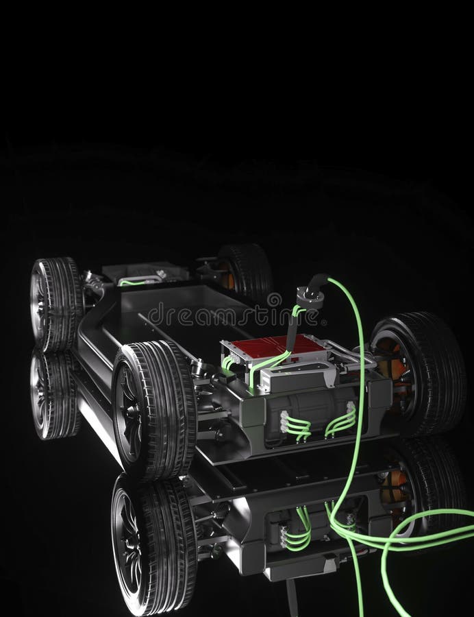 Electric Car Battery Frame 3d Render Stock Illustration - Illustration ...