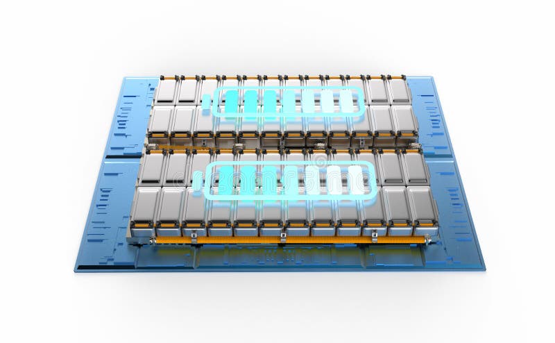 Electric Car Battery or Pack of Battery Cells Module Stock Illustration ...