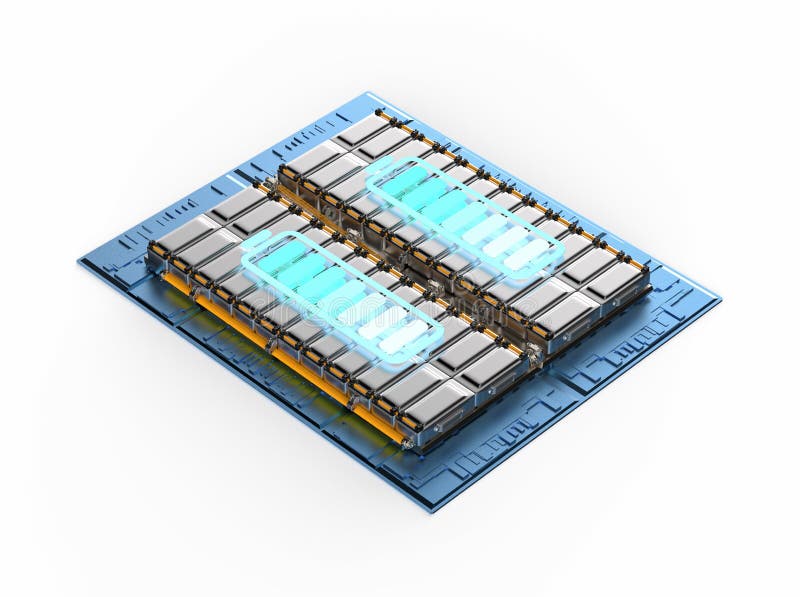 Electric Car Battery or Pack of Battery Cells Module Stock Illustration ...