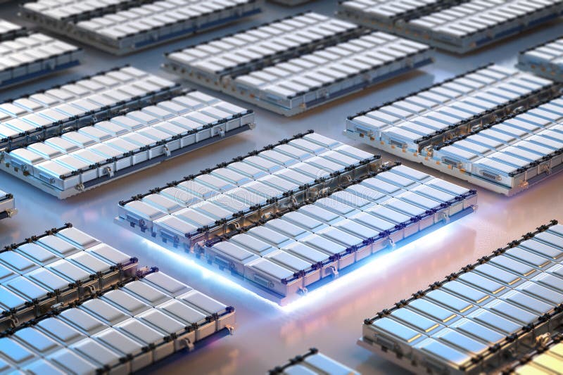 Electric Car Battery or Pack of Battery Cells Module Stock Illustration ...