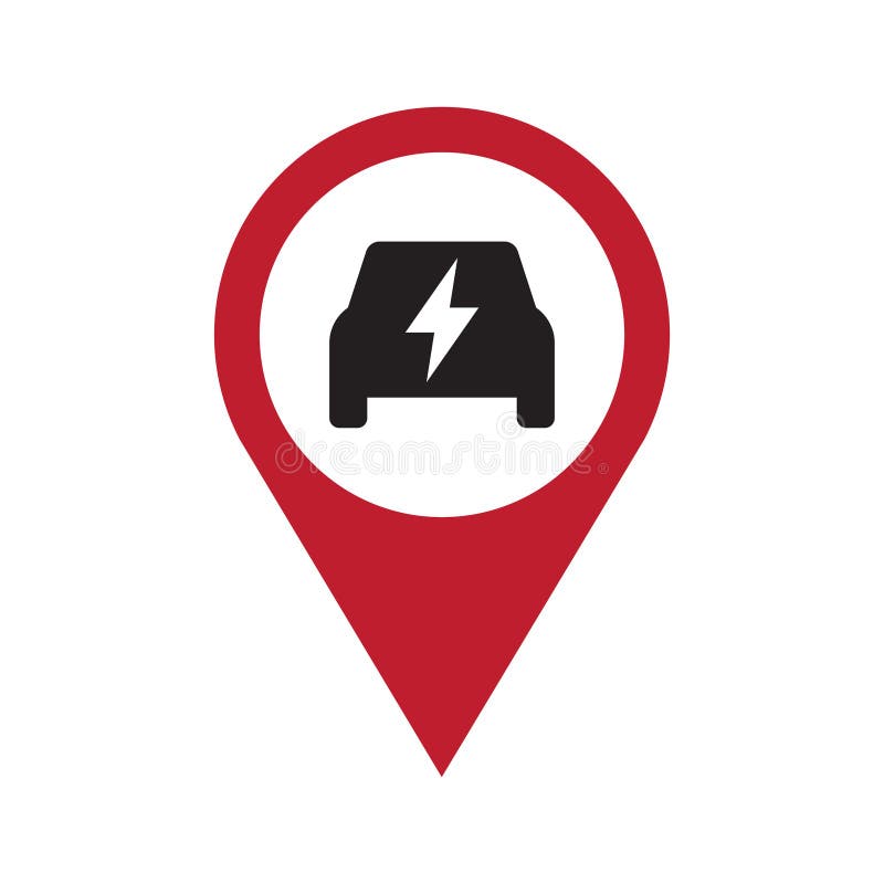 Electric Car Charge Station Map Pointer, EV Charging Point GPS Pin ...