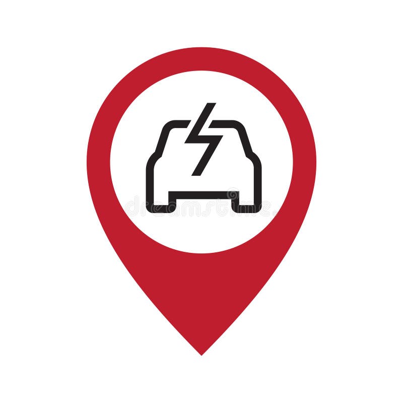 Electric Car Charge Station Map Pointer, EV Charging Point GPS Pin ...