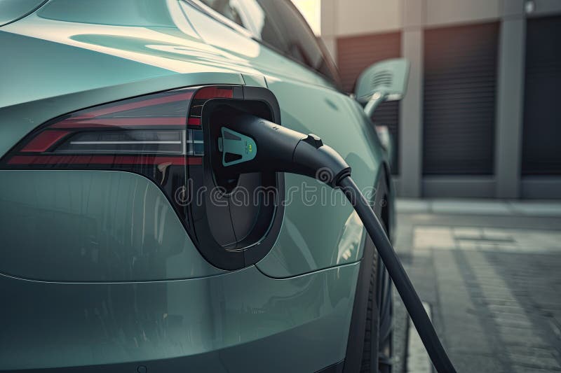 Electric Car Charging, EV Car Charging Near the Station, Generative AI ...