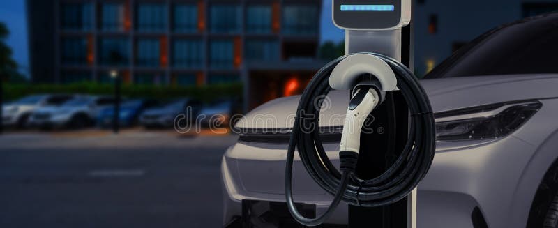 Electric Car Charging with Station, EV Fuel Advance an Modern Eco ...