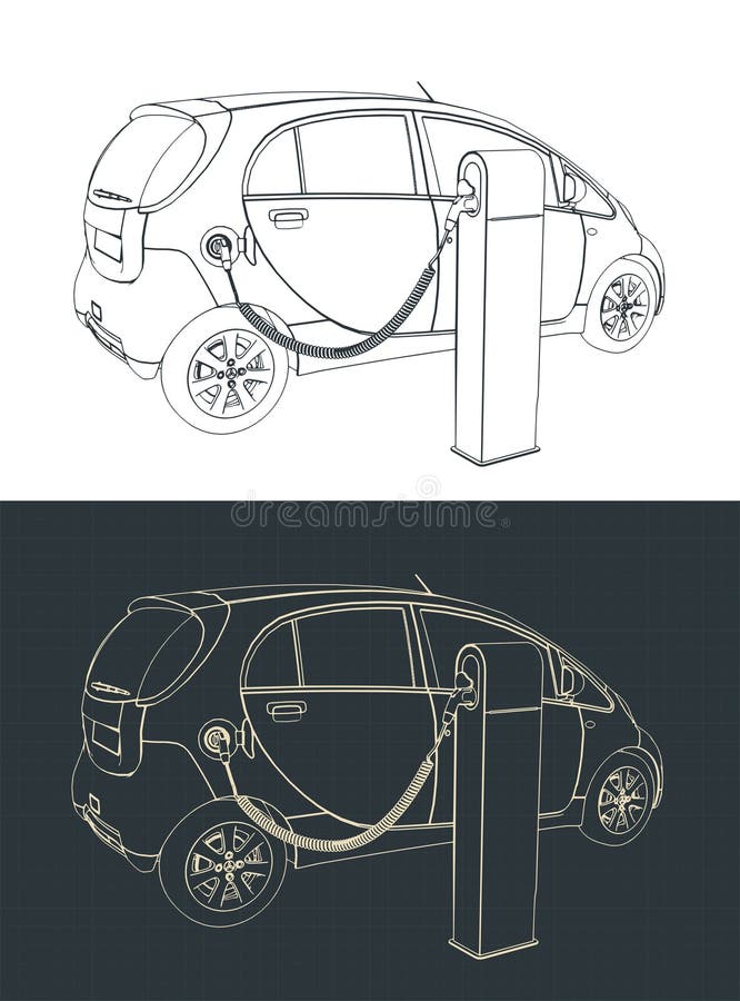 Electric Car Blueprints Stock Illustrations – 49 Electric Car ...