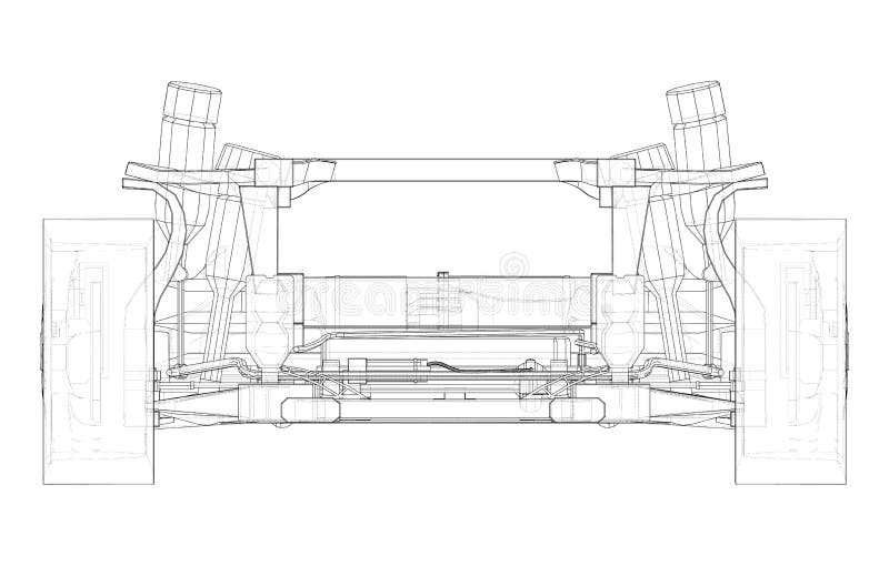 Electric Car Chassis with Battery. Vector Stock Vector - Illustration ...