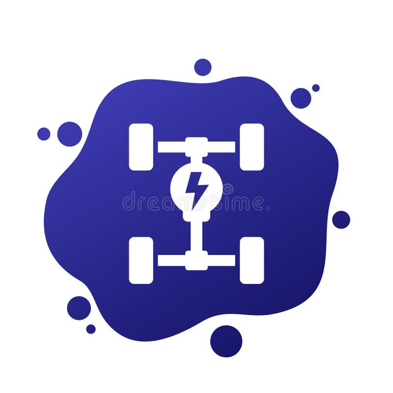 Electric Car Chassis Icon, EV Platform Vector Stock Illustration ...