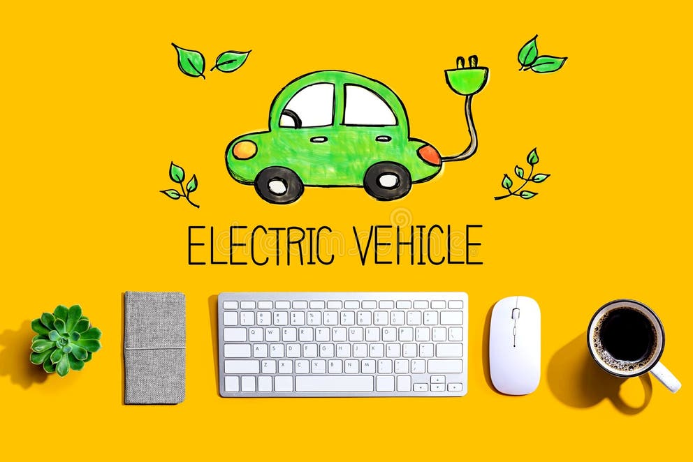 Electric Car with a Computer Keyboard Stock Photo - Image of ...